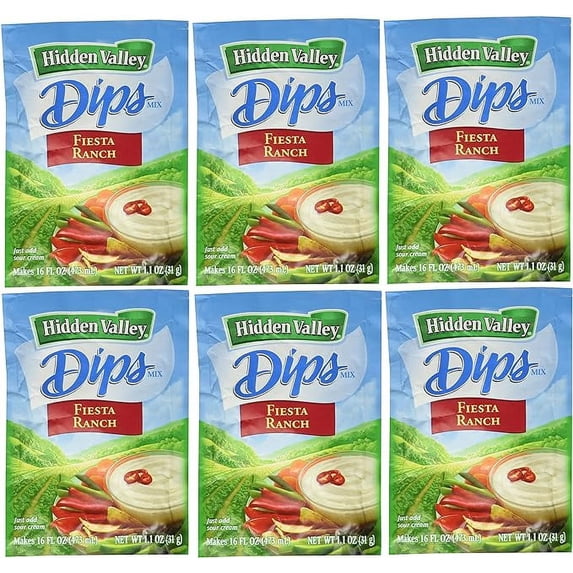 Hidden Valley Fiesta Ranch Dips Mix, 1.1 Ounce - Pack of 6 - Walmart.com