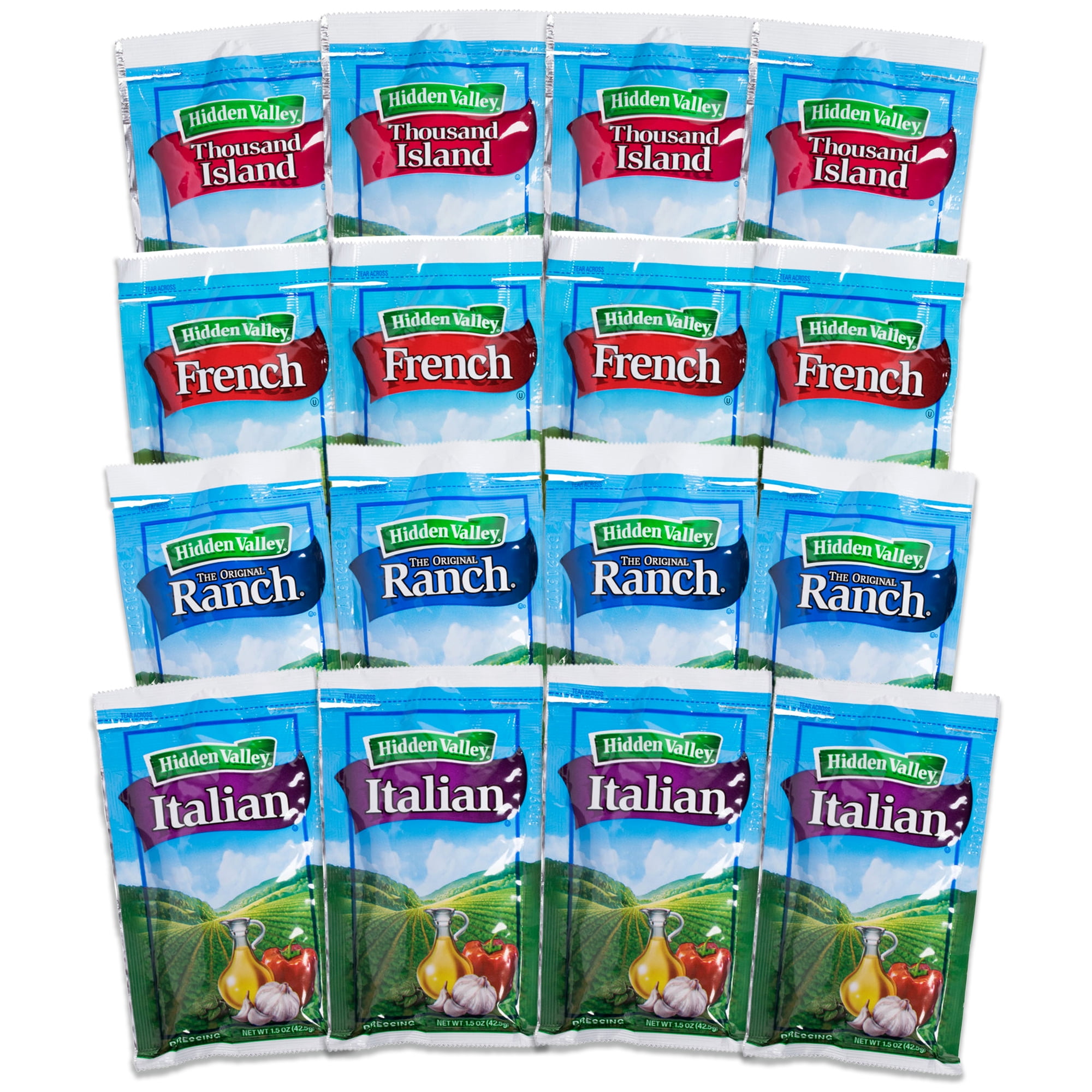 Hidden Valley Dressing Variety Pack of 16 4 of Each Flavor. Thick and ...