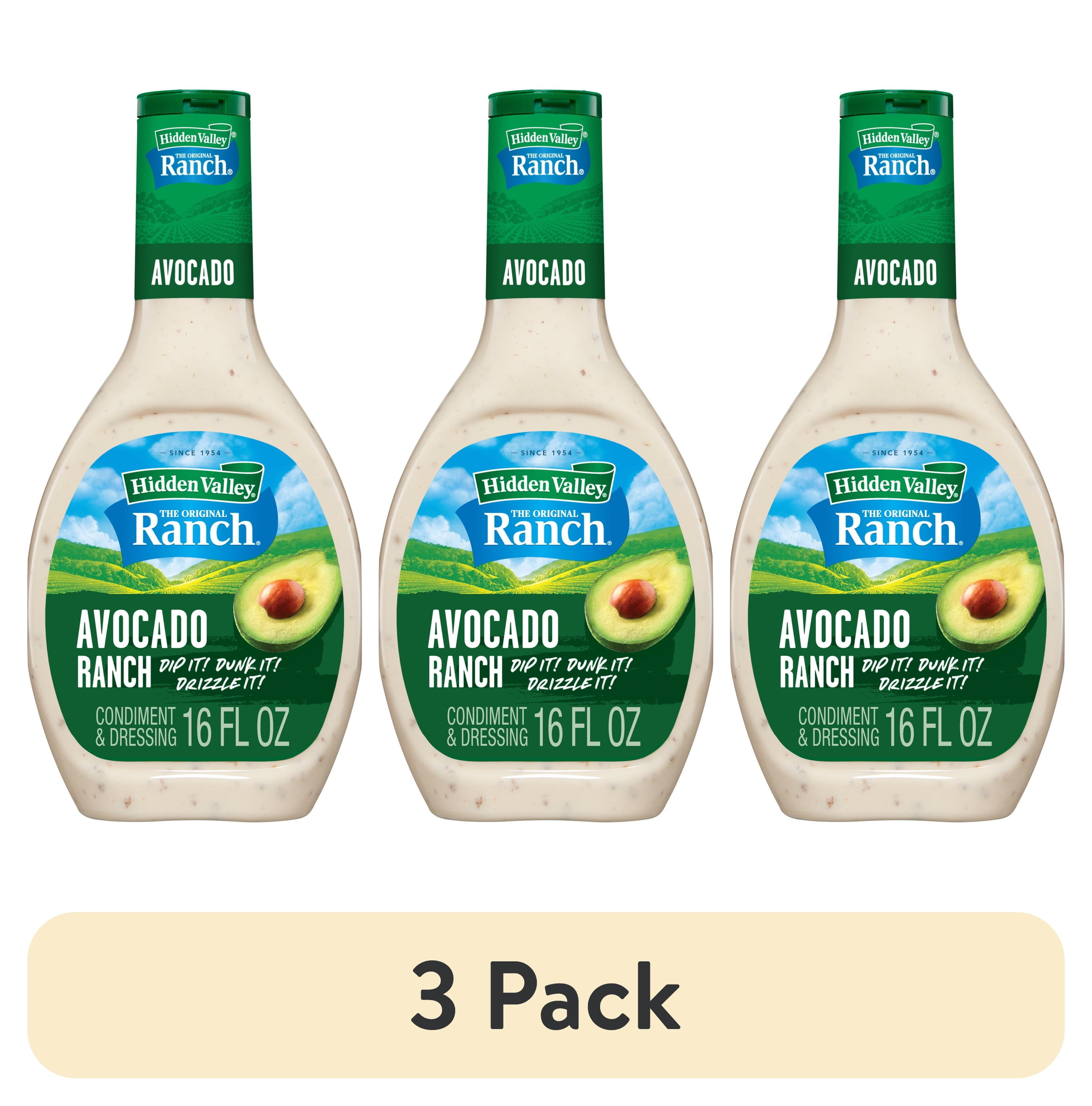 (3 pack) Hidden Valley Gluten Free Avocado Ranch Salad Dressing and ...