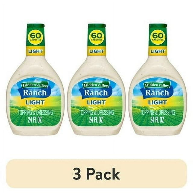 (3 pack) Hidden Valley Original Ranch Light Salad Dressing and Topping ...