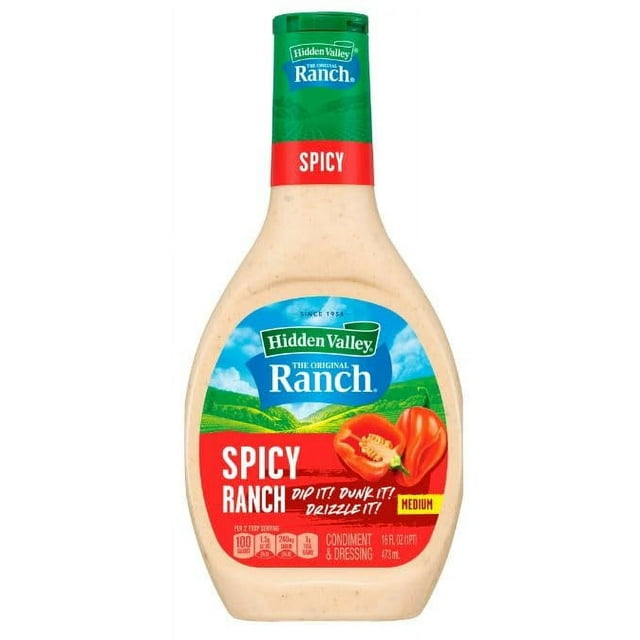 Hidden Valley Gluten Free Spicy Ranch Salad Dressing, 16 fl oz, Pack of ...