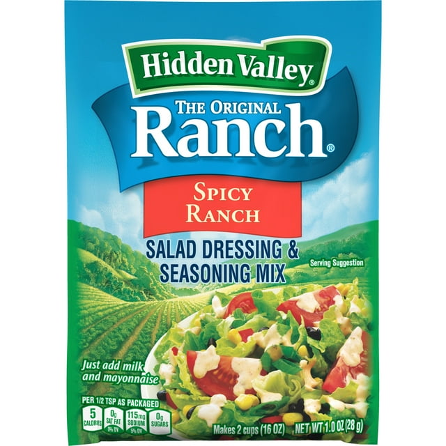 Hidden Valley Gluten Free Spicy Ranch Salad Dressing and Seasoning Mix ...