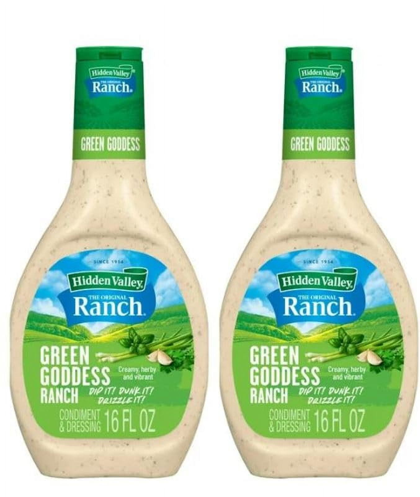 Hidden Valley Green Goddess Dressing, 16 fl oz, Ranch Flavor, Pack of 2 ...