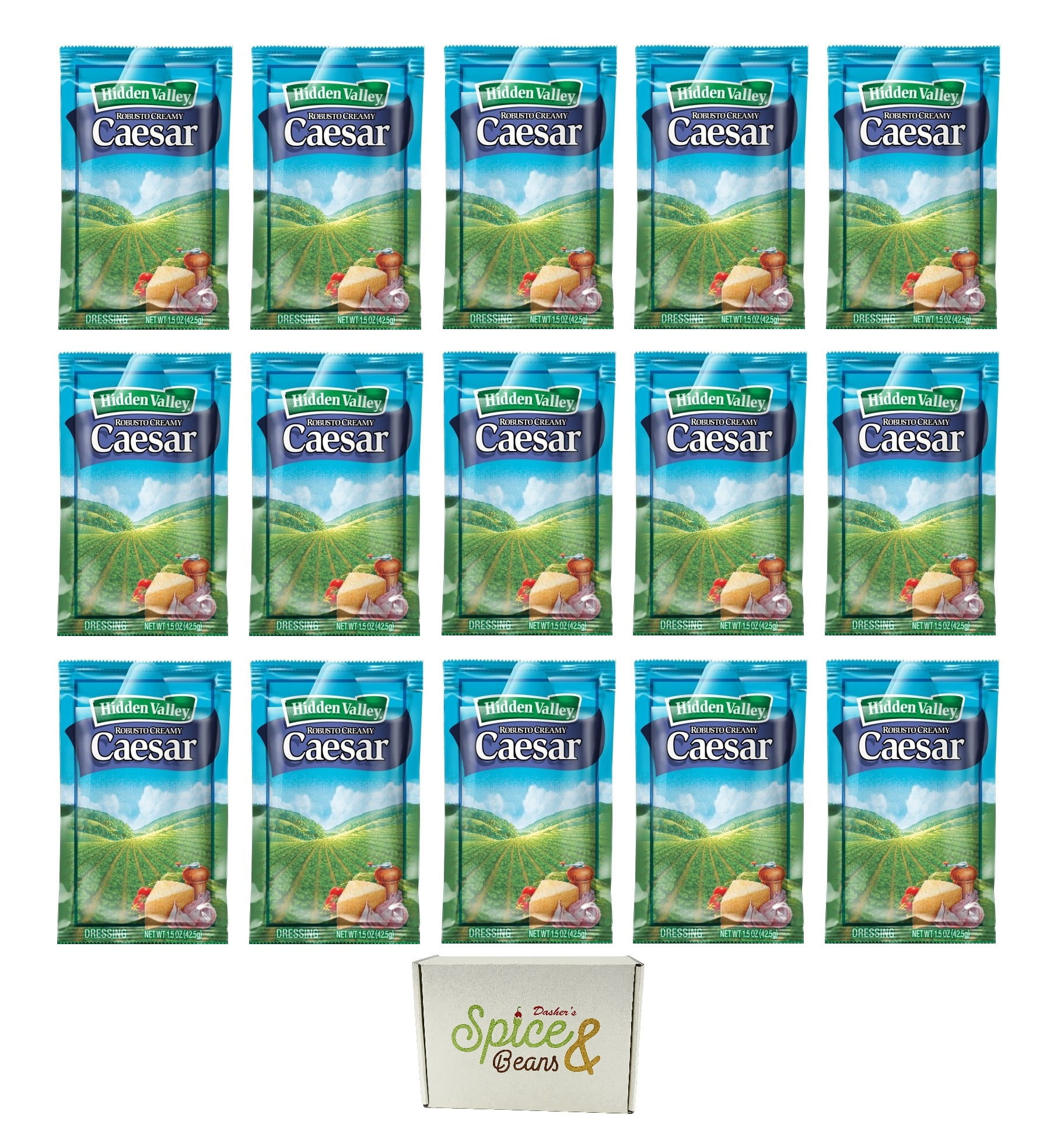 Hidden Valley Original Caesar Portion Salad Dressing Packets, 1.5 Oz - 15 Pack - Walmart.com