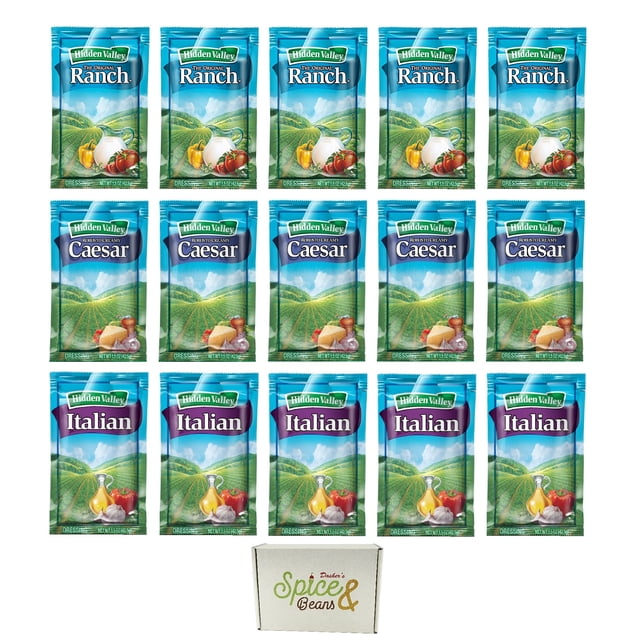 Hidden Valley Original Ranch, Caesar, & Italian Portion Packets Salad ...