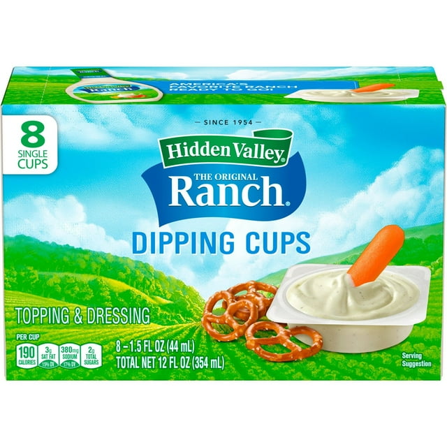 Hidden Valley Original Ranch Dipping Cups - Topping & Dressing To Go ...
