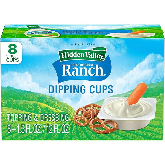 Hidden Valley Original Ranch Dipping Cups, Topping and Dressing To Go ...