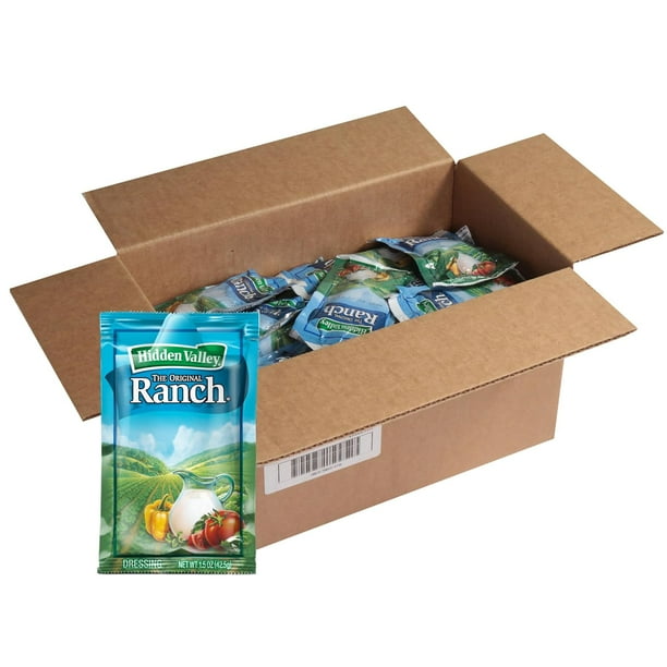 Hidden Valley Original Ranch Dressing Portion Pack, 1.5 oz, 84 Packets - Walmart Business Supplies