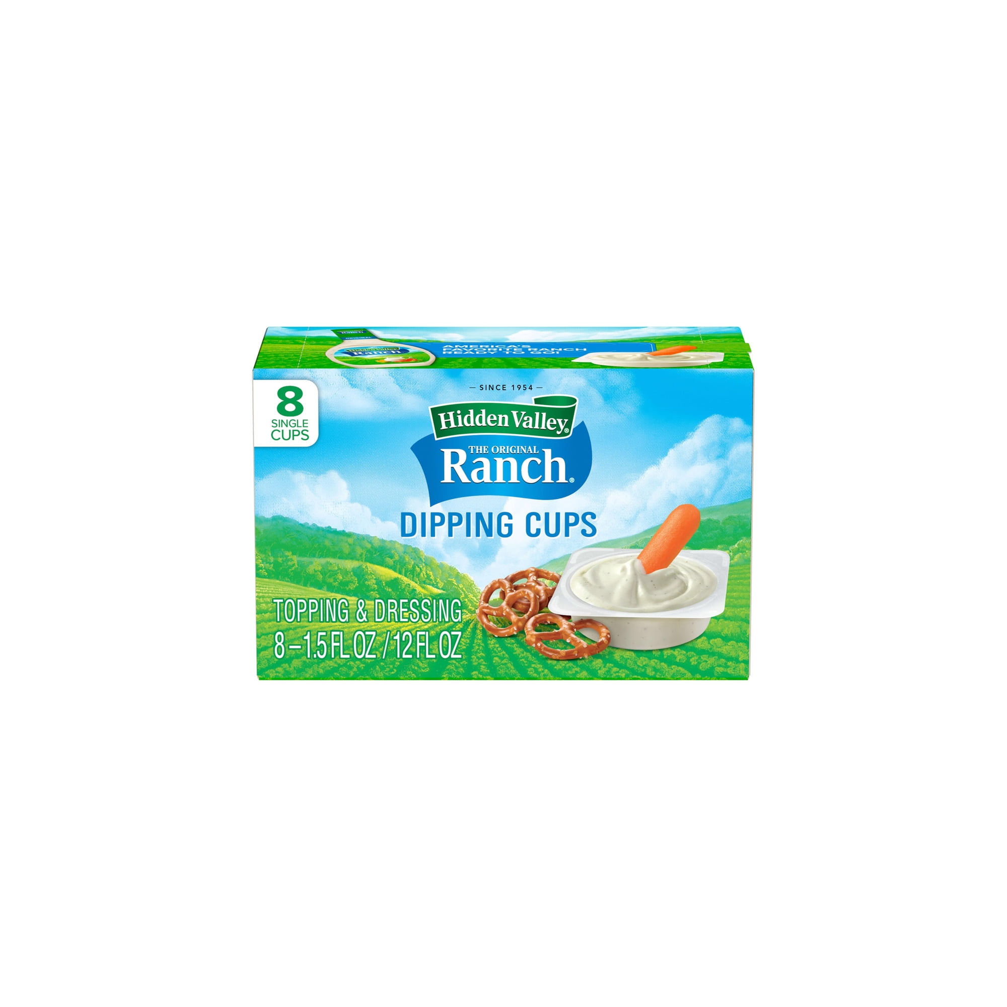 Hidden Valley Original Ranch Salad Dressing Dipping Cups, 1.5 fl oz, 8 ...