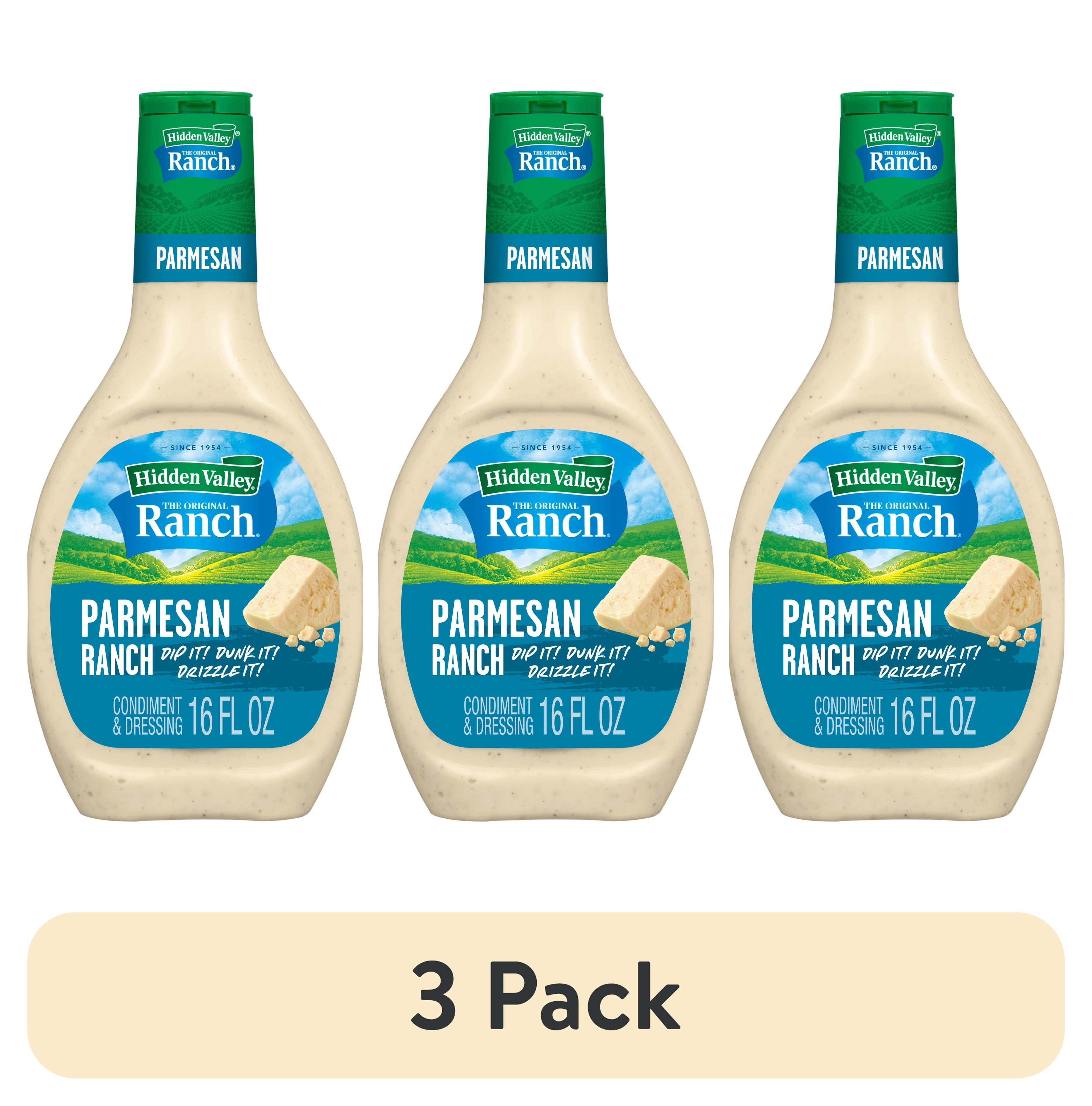 (3 pack) Hidden Valley Parmesan Ranch Topping and Dressing, 16 Fluid ...