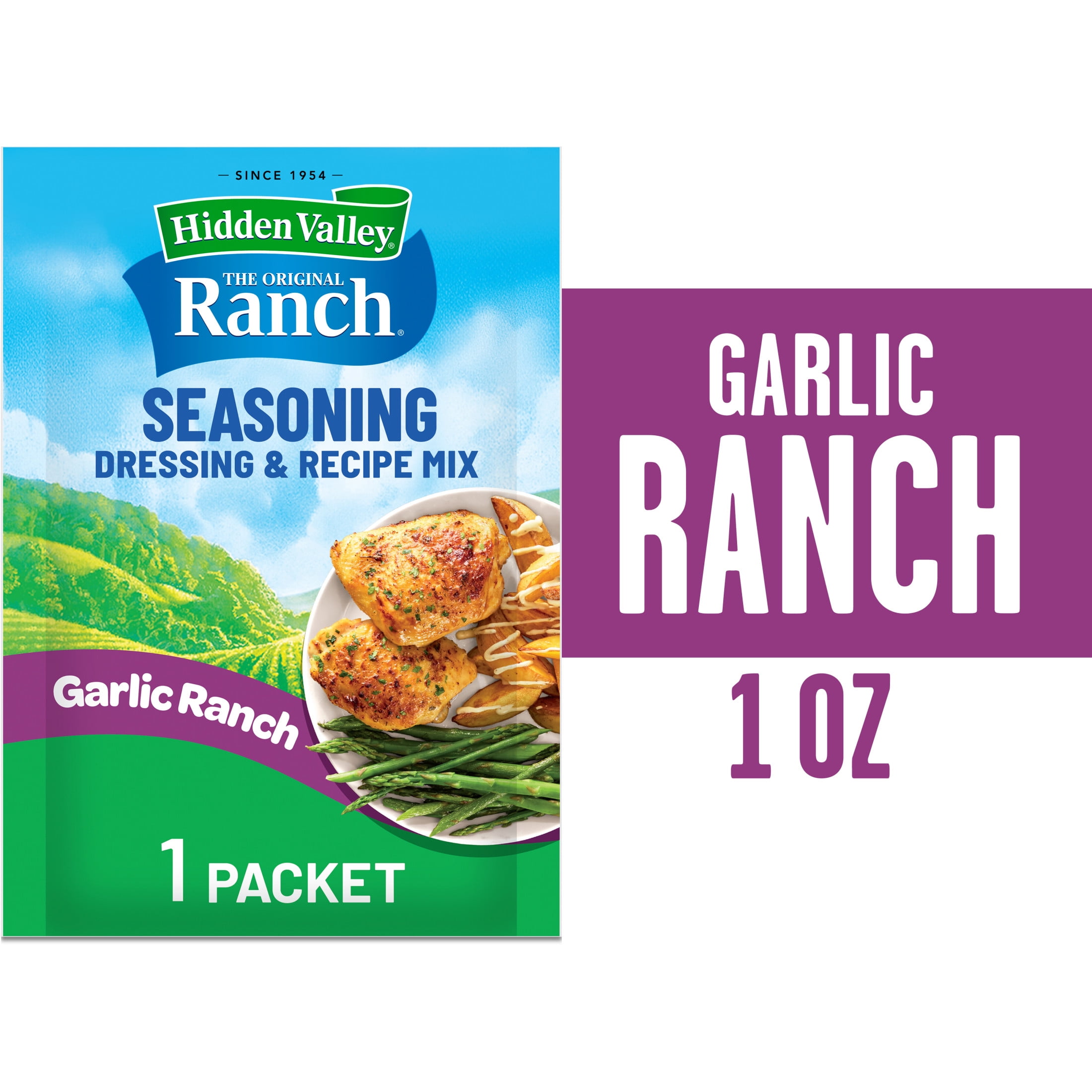 Hidden Valley Seasoning, Dressing & Recipe Mix, Garlic Ranch 1 oz ...