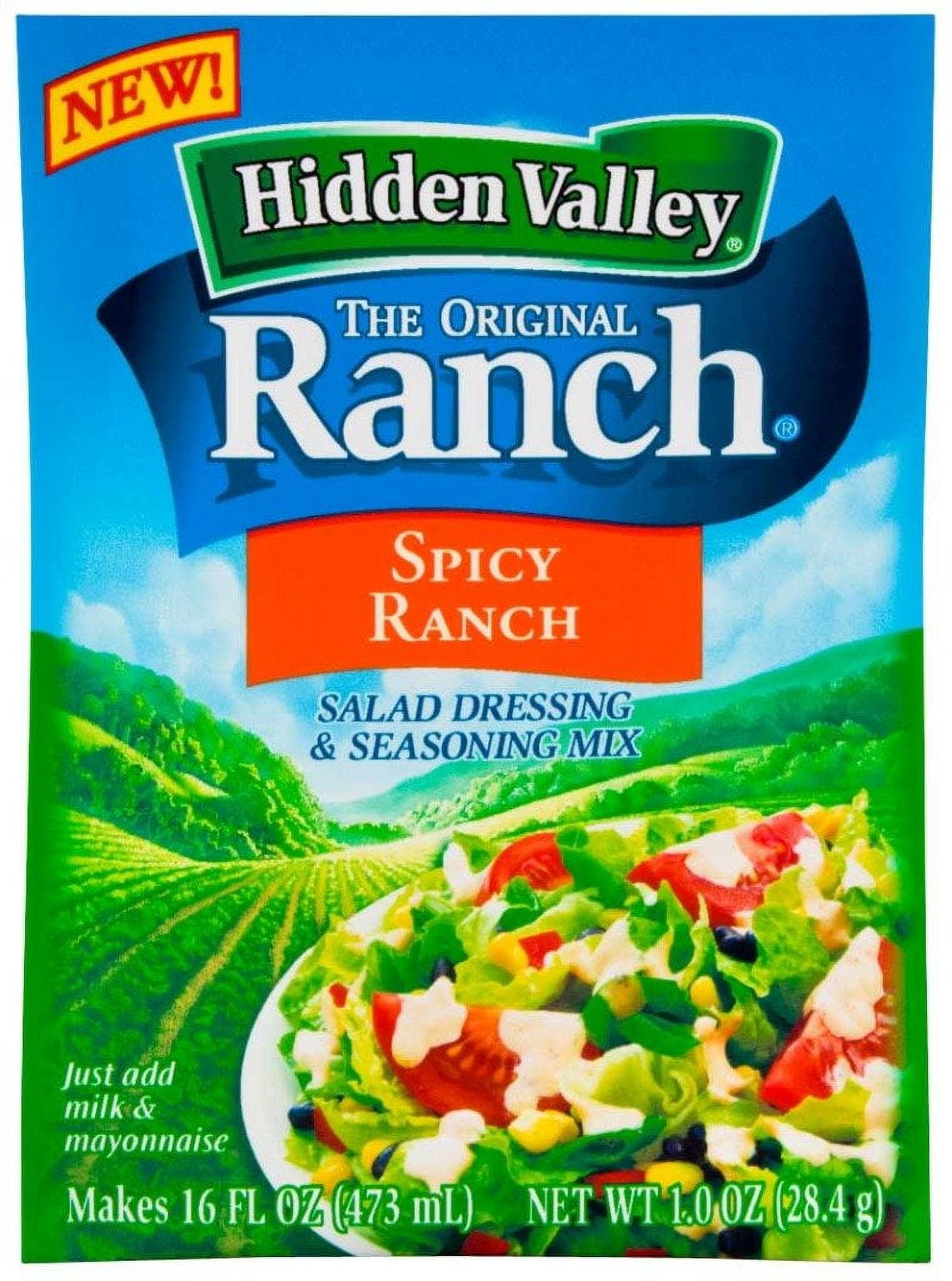 Hidden Valley Spicy Ranch Salad Dressing Mix, Creamy Garlic Flavor, 1 ...