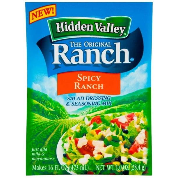 Hidden Valley Spicy Ranch Salad Dressing & Seasoning Mix, Gluten Free ...