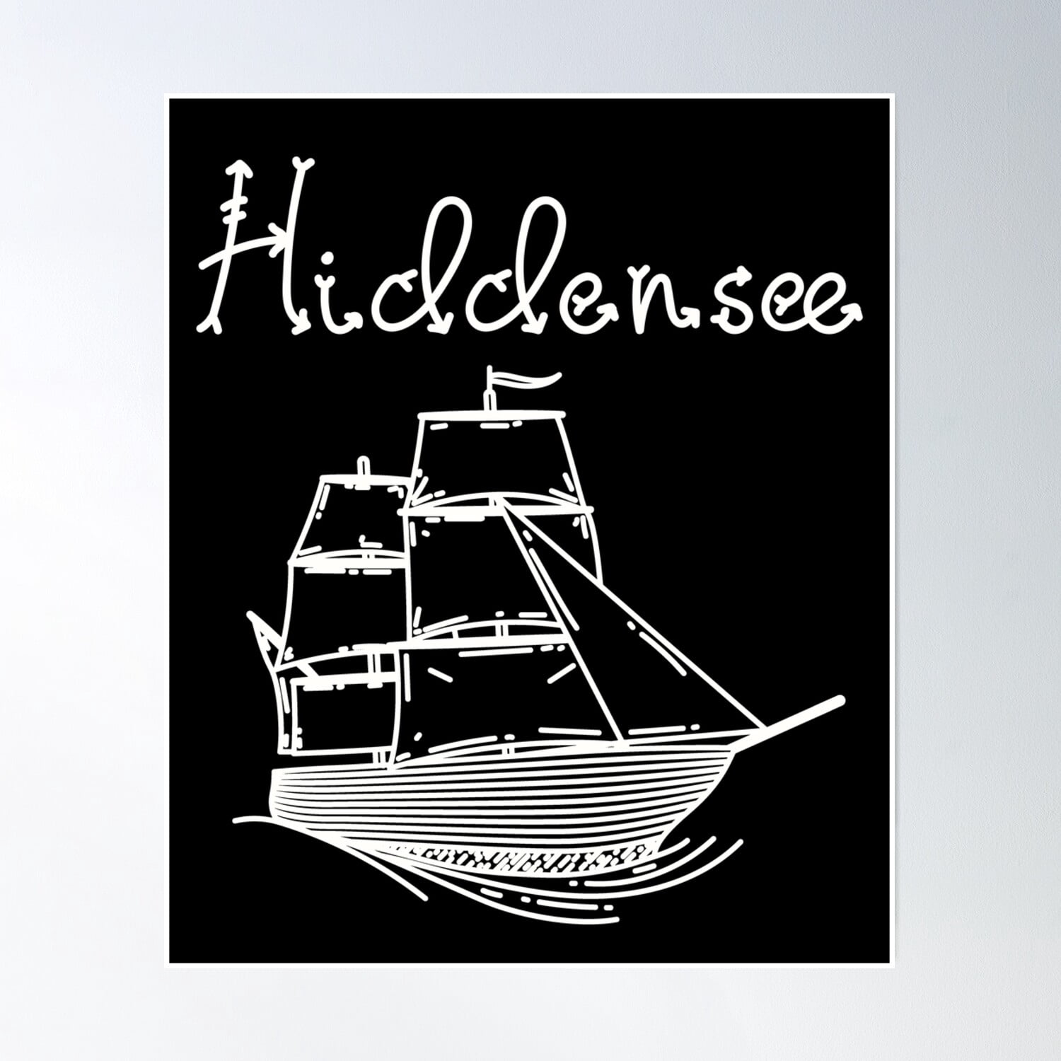 Hiddensee Baltic Sea Island Vacation With Sailing Ship Poster Wall Art ...