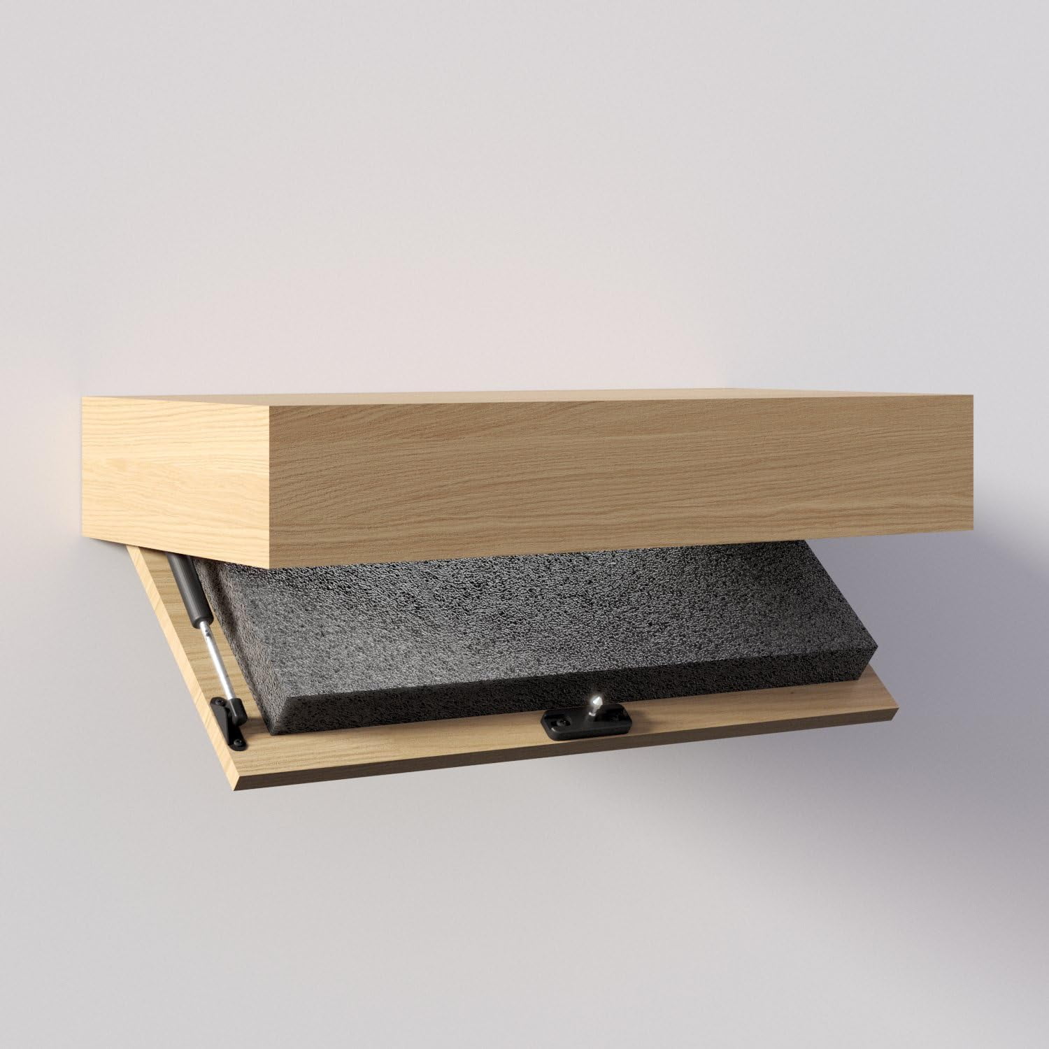 Hide-A-Shelf White Oak Clear Finish Concealed Floating Shelf 20” W x 10 ...