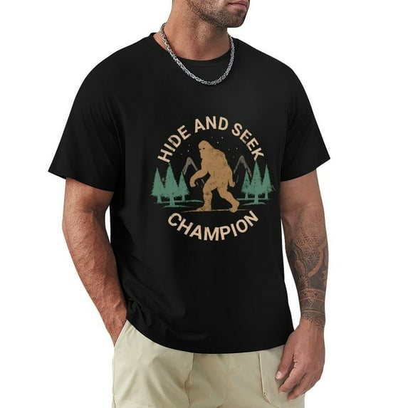 Hide And Seek Champion Men's Cotton HD Print Short Sleeve T-Shirt Crew ...
