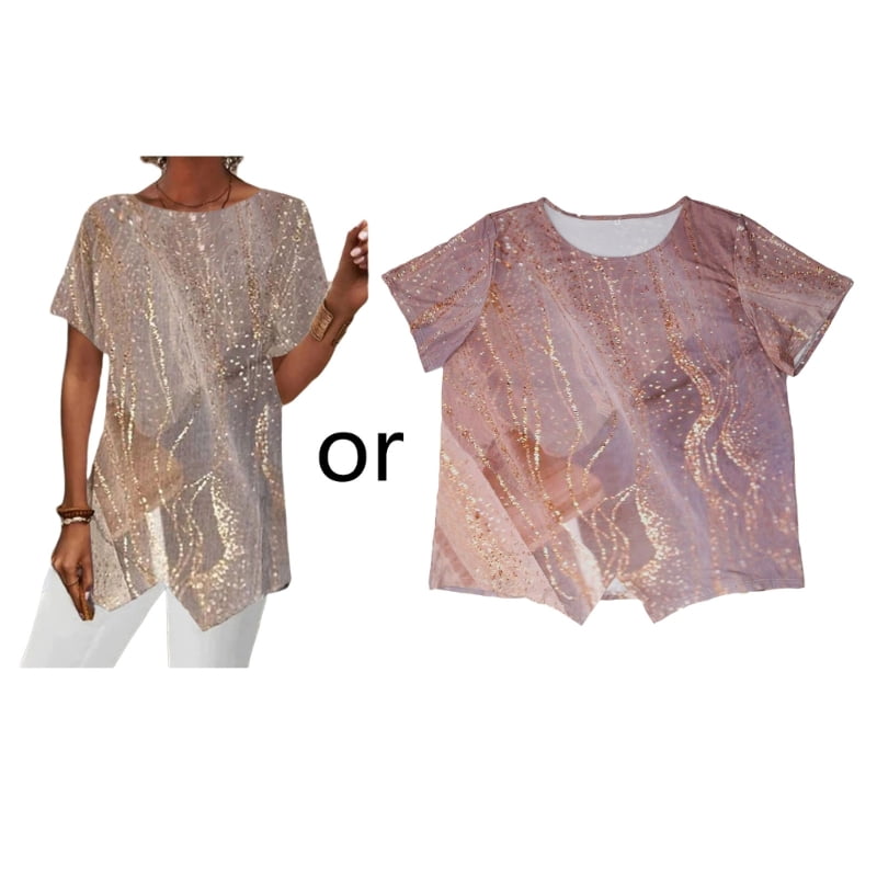 Hide Belly Tunic Top Women Tops for Leggings Round Neck T Shirt Summer ...