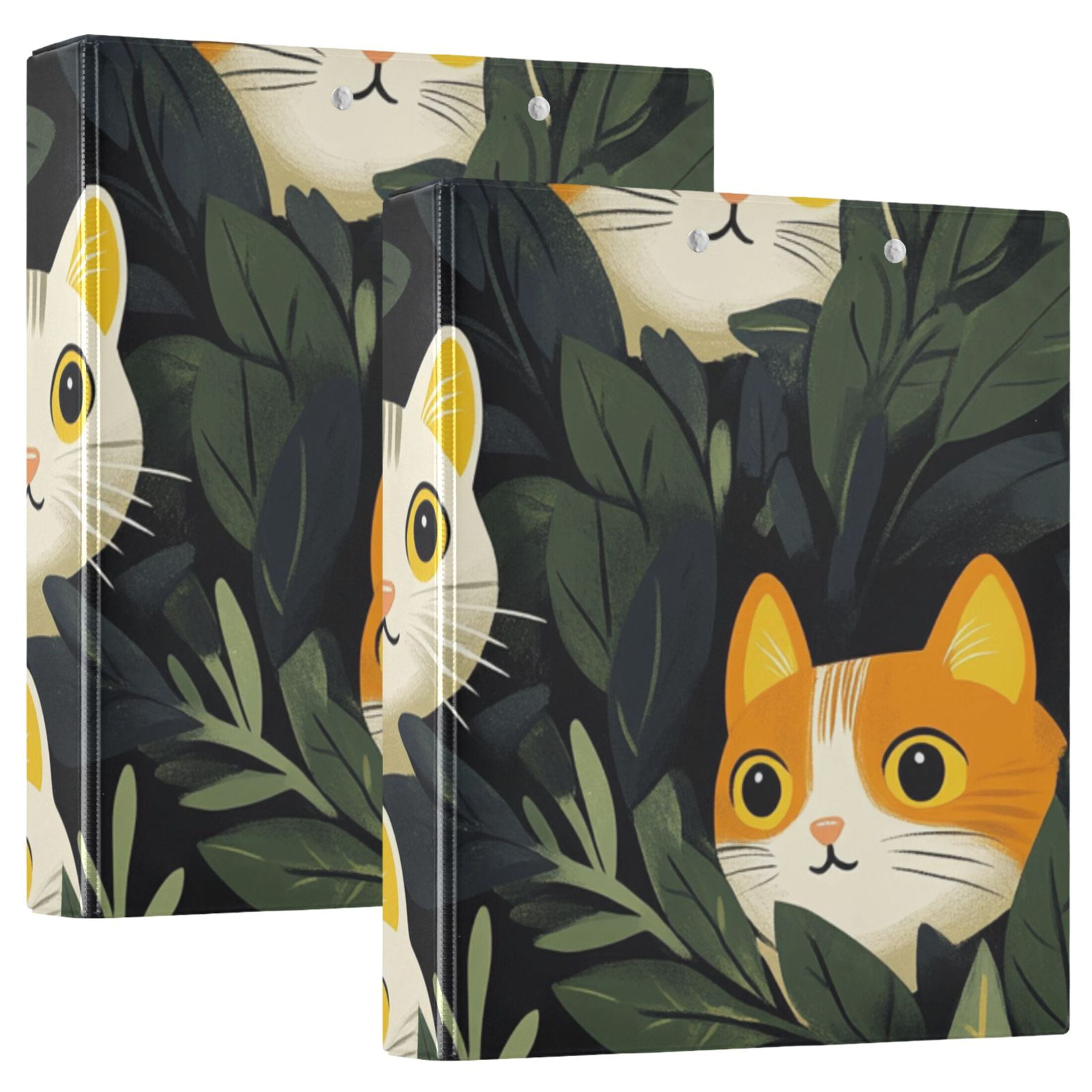 Hide Cats Leaves 3 Ring Binders 1.5 inch Hardcover File Folders with ...