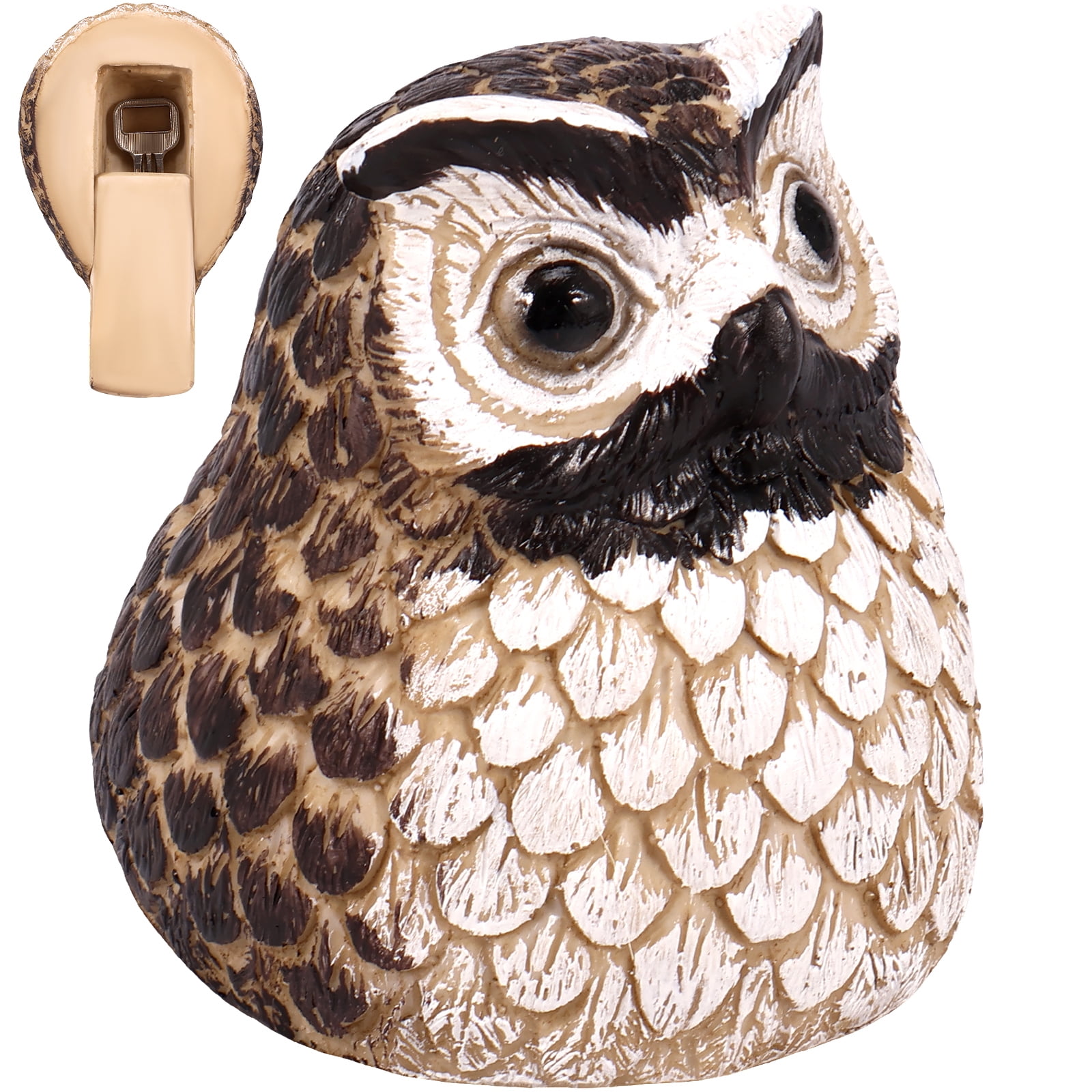 JTWEB Weatherproof Key Hider, Outdoor Safe Storage Box, Owl Statue ...