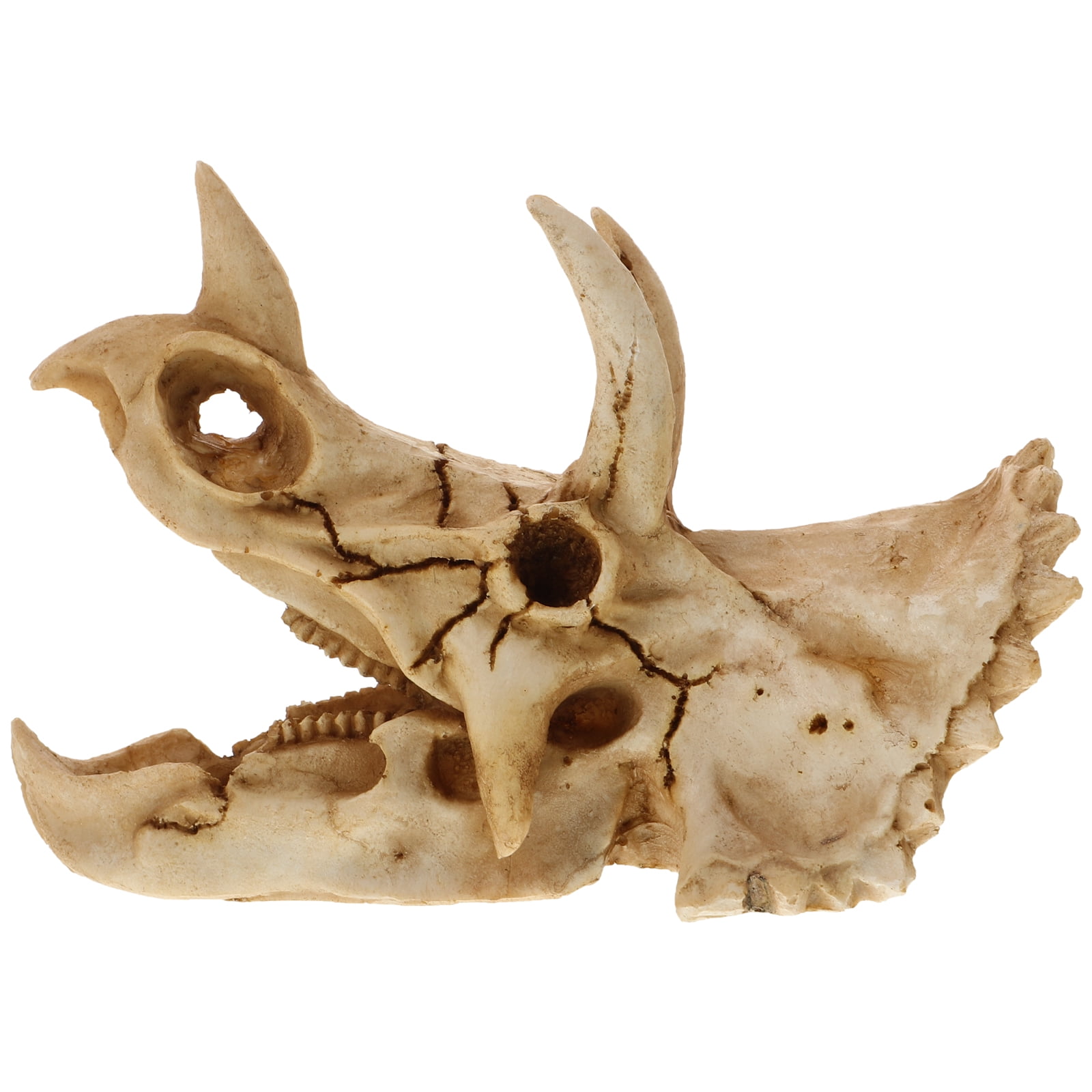 MIPCASE Dinosaur Skull Hideout Reptile Tank Decor Realistic Chocolate ...