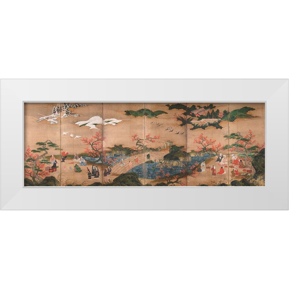 Hideyori, Kano 24x11 White Modern Wood Framed Museum Art Print Titled ...