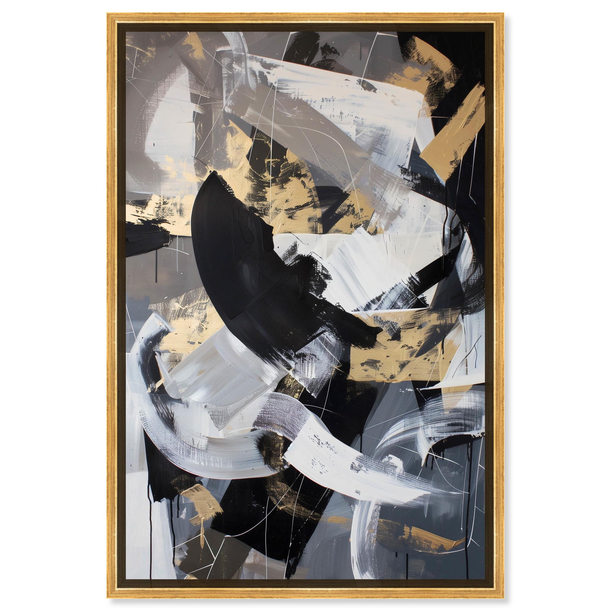 Hiding Canvas Muted Abstract Wall Art by Art Remedy, Gold Frame, 30" x ...