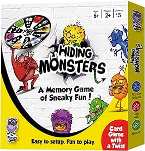 Hiding Monsters Memory Card Game with Spinner Wheel - Fun and Easy-to ...