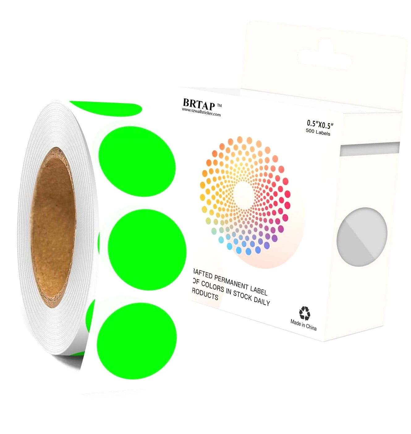 Hidove 1/2 Inch Round Color Coding Labels ( Fluorescent Dots) Self ...