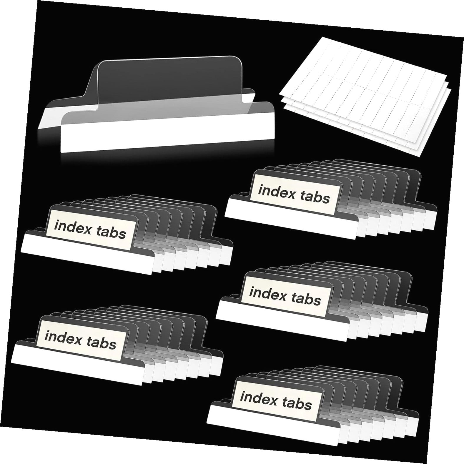 Hidove 1.5 Inch Insertable Index , with Paper Printable Inserts Clear ...