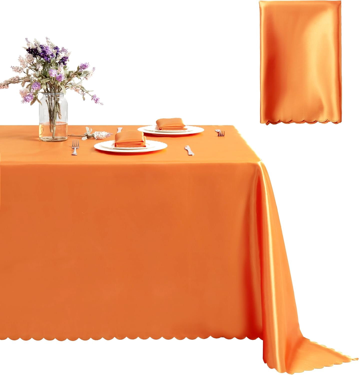 Hidove 1 Pa Rectangle Satin Tablecloth 60 x 120 Ines Table Cover ...