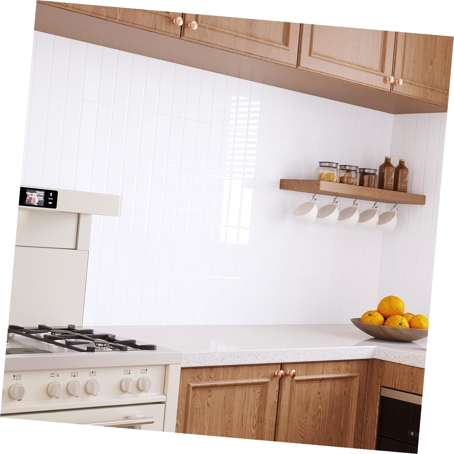 Hidove 10 12''x12'' White and Stick for Kitchen Stick Tiles Subway Tile ...
