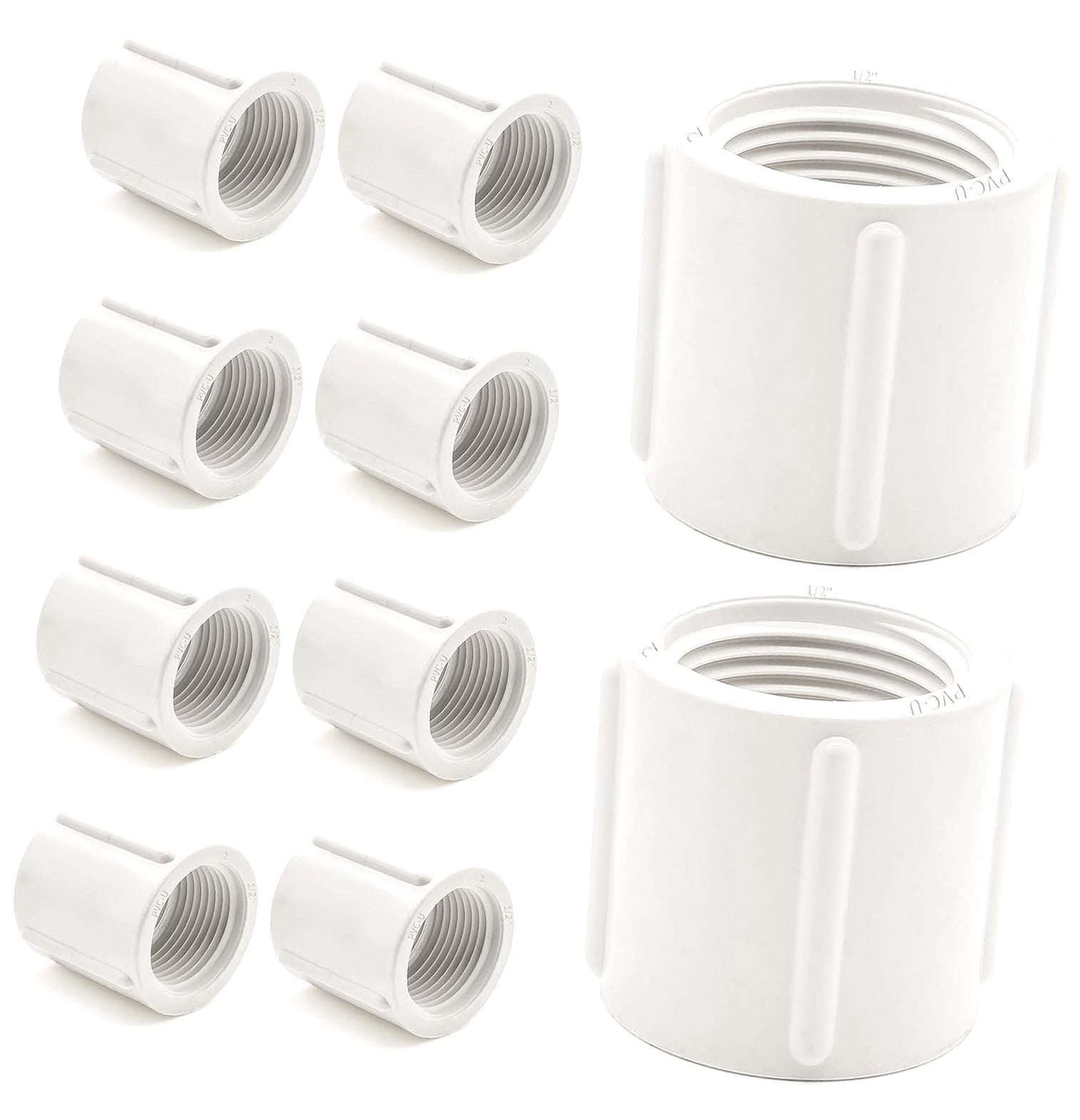 Hidove 10 PCS PVC Threaded Pipe, 3/4 inch Female Pipe, PVC Pipe ...