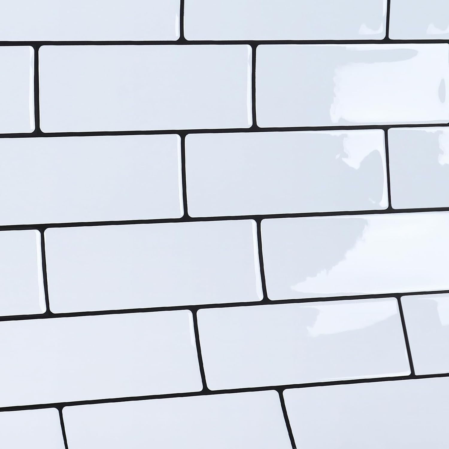 Hidove 10 White Subway Tile and Stick Kitchen Back Stick Tiles for ...