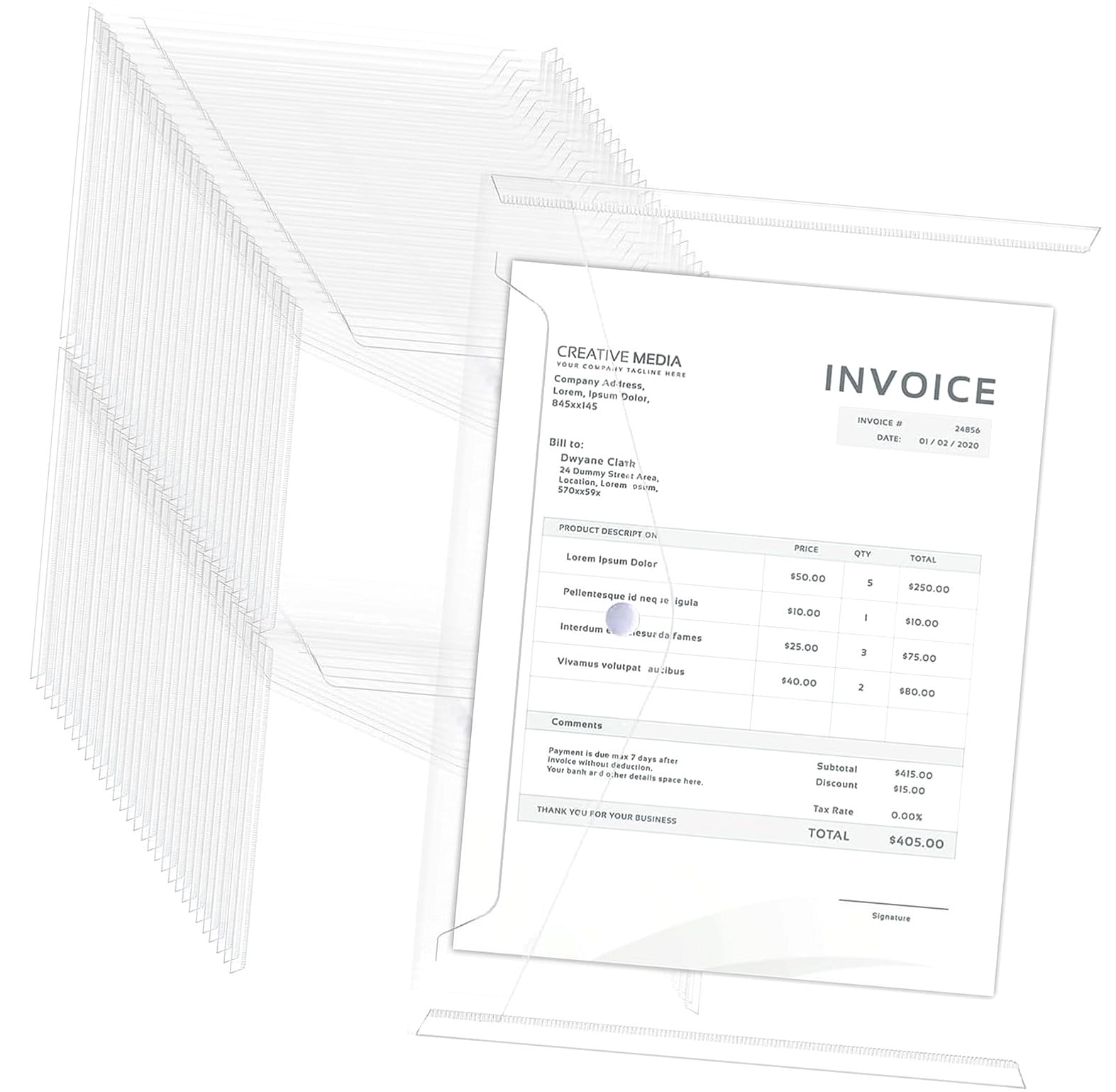 Hidove 100 Pack Plastic Envelopes Letter Size Plastic Envelope Clear ...