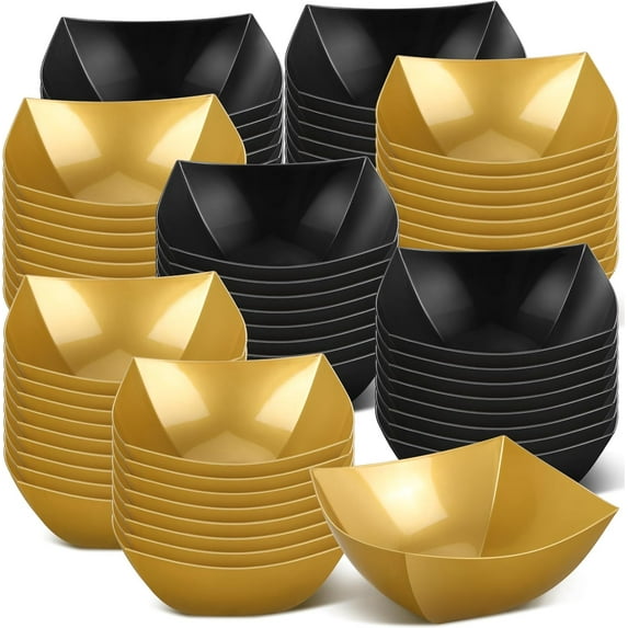 Hidove 100 Pieces Square Plastic Bowls Plastic Serving Bowls Chip ...