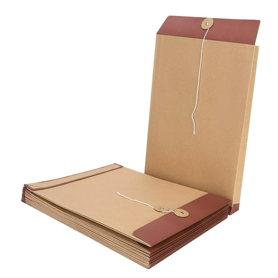 Hidove 10Pcs Paper String Envelopes Gussetted Document File Folders File Organizer Bag with ...