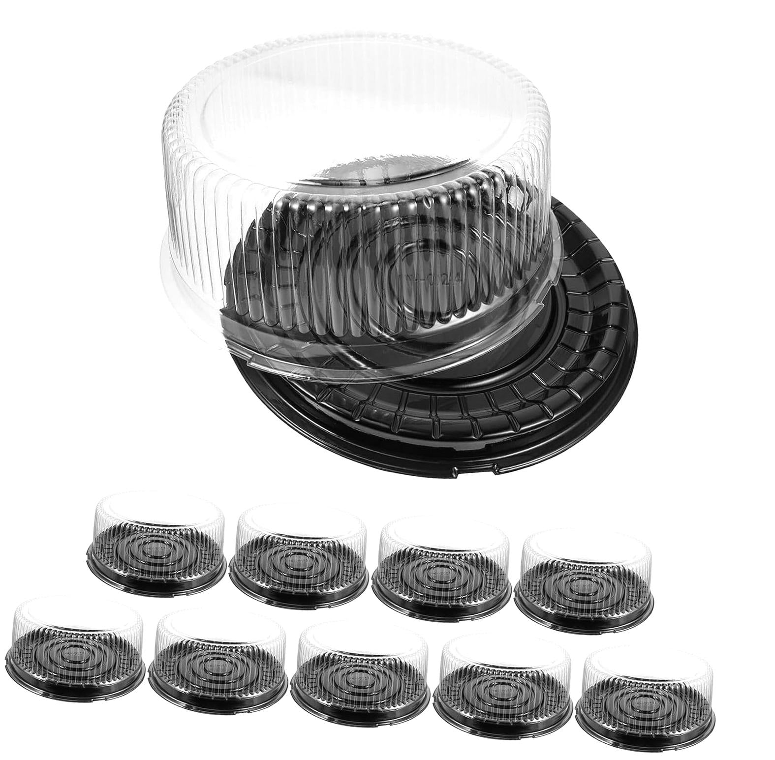 Hidove 10pcs Clear Plastic Cake Containers with Transparent Packaging ...