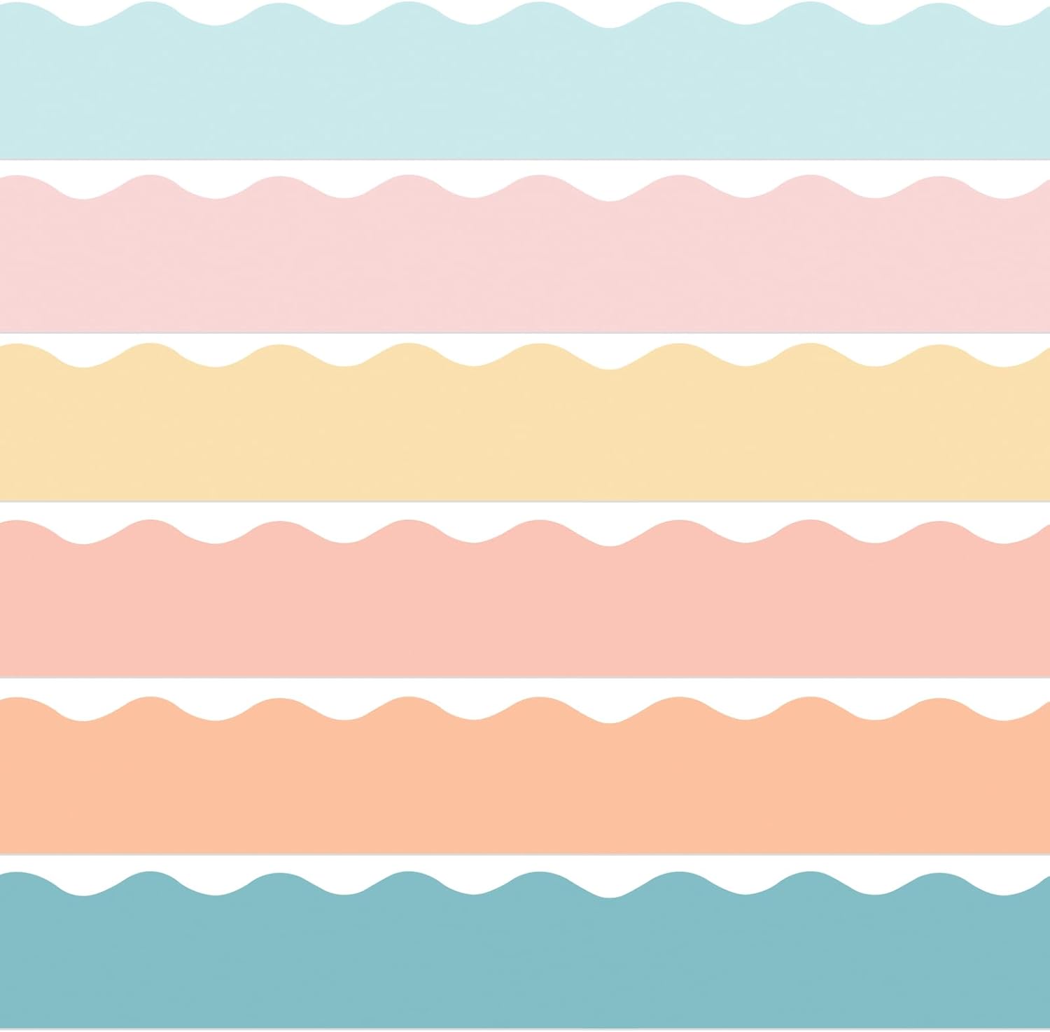 Hidove 118ft Retro Groovy Bulletin Decoration, Scalloped Classroom ...