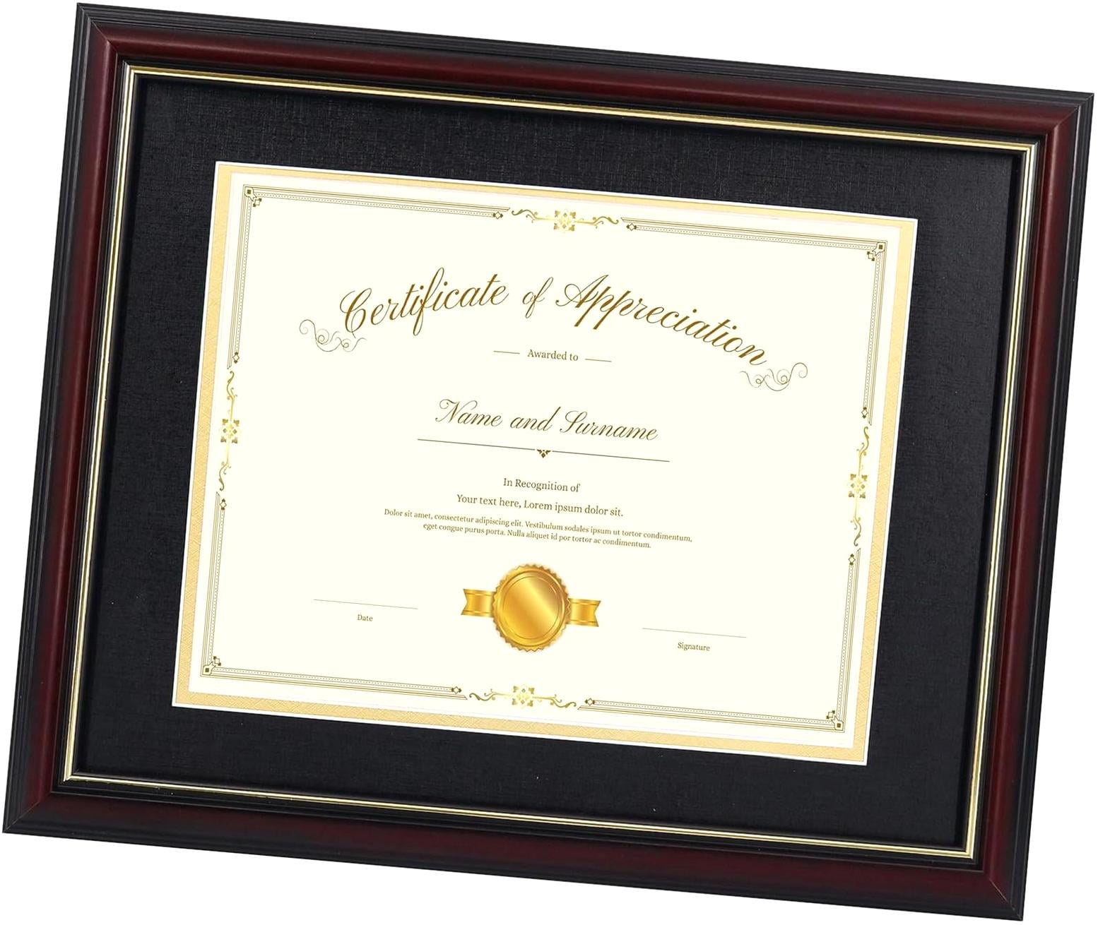 Hidove 11x14 Diploma Frame with Matte Cherry Mat - Displays 8.5x11 ...