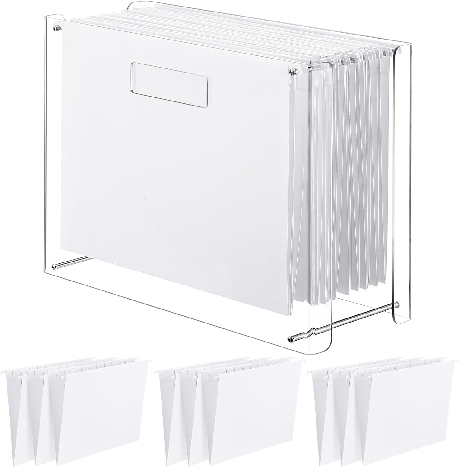 Hidove 12 Hanging File Folder with Acrylic Organizer for Desk Clear ...