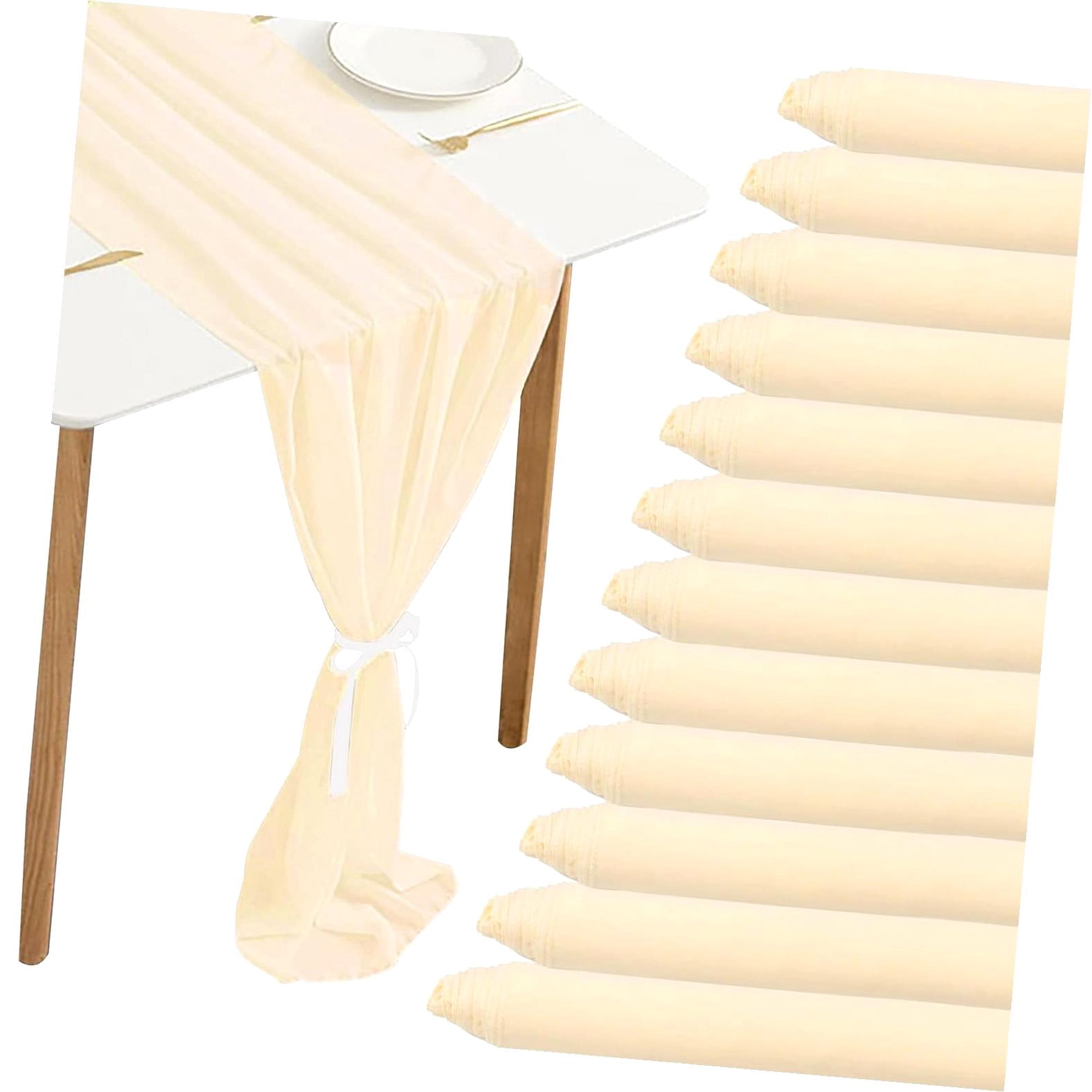 Hidove 12 Pack 10Ft Chiffon Table Runner 27x120 Inches Sheer Wedding ...