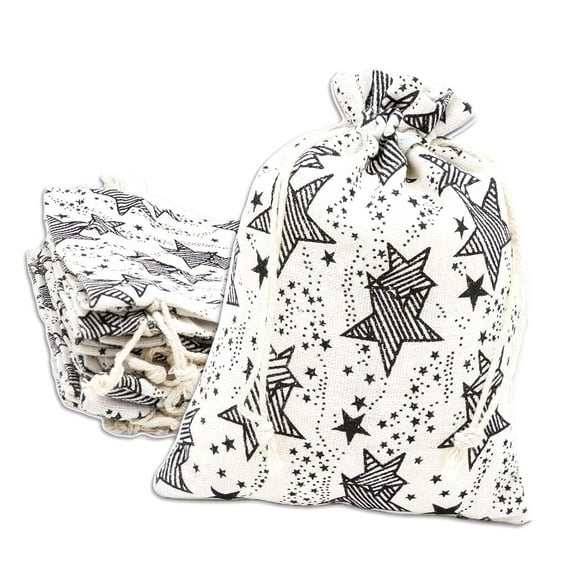 Hidove 12-Pack 3x4 Canvas Muslin Drawstring Bags (Golden Hearts, Small ...