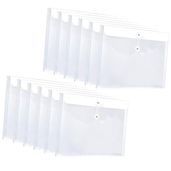 Hidove 12 Pack Plastic Letter Size Envelopes with Button String Tie ...