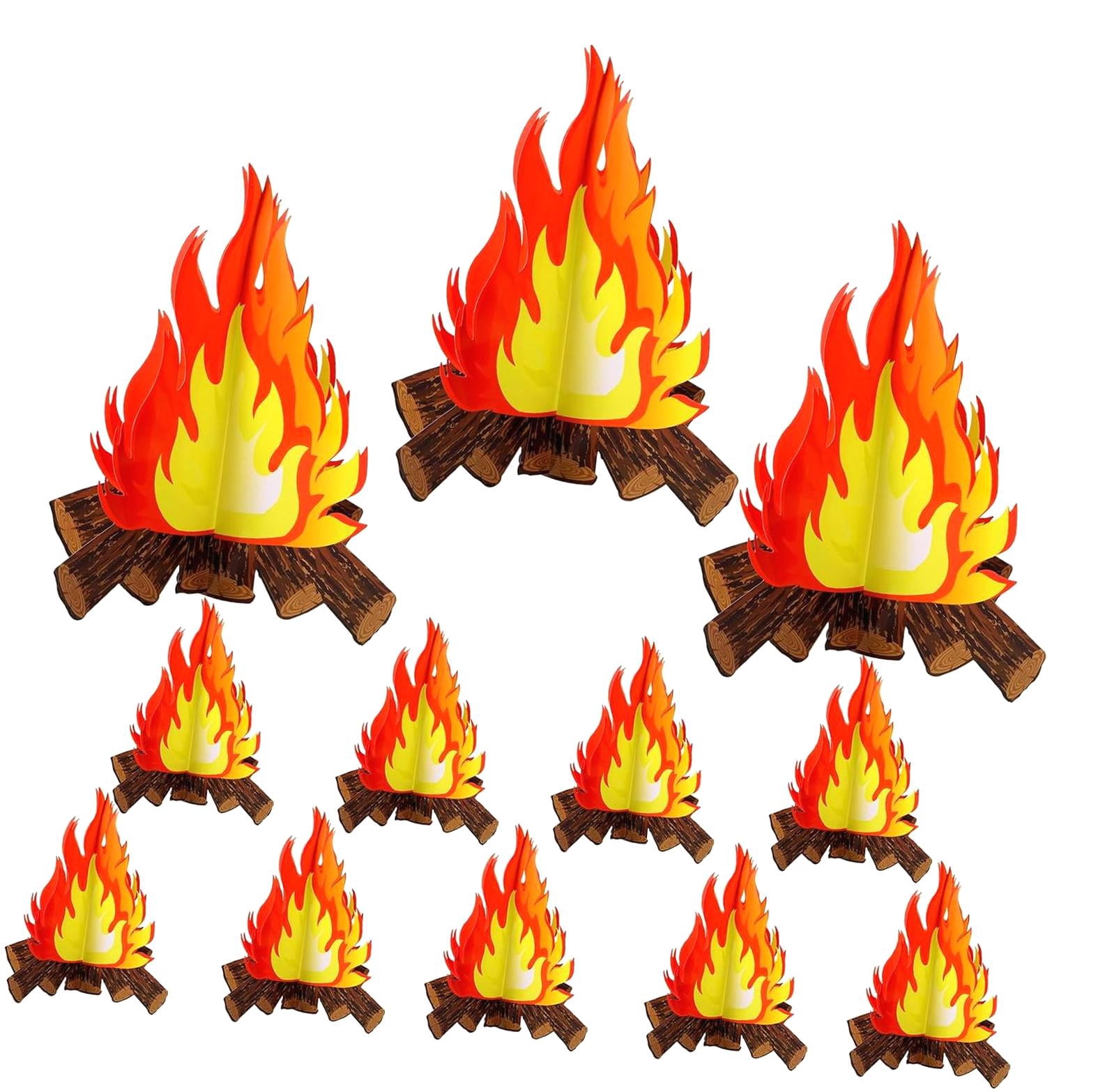Hidove 12 Set Fake Fire Fake Flame Camping Decoration 3D Cardboard ...
