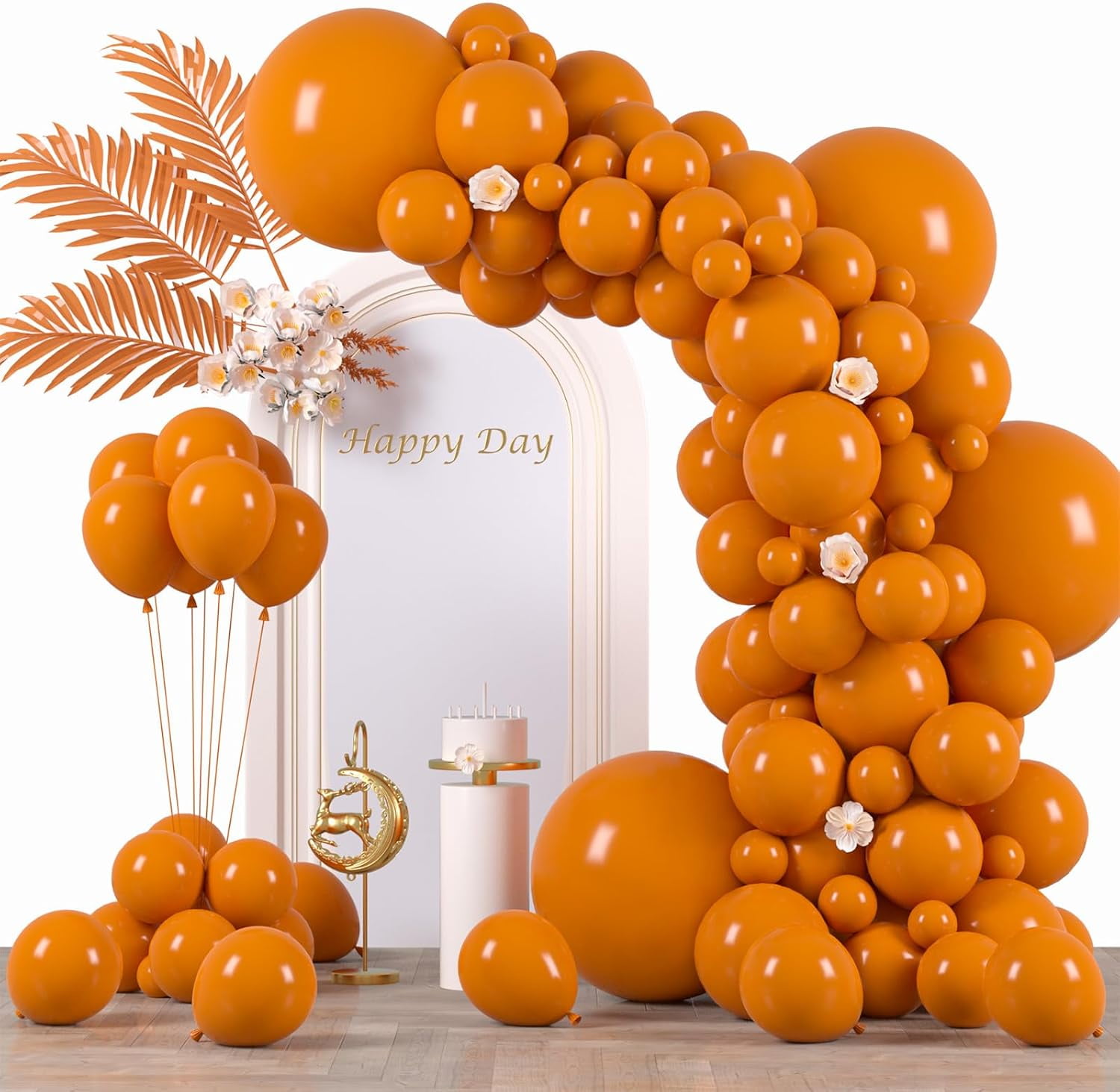 Hidove 130pcs Burnt Orange Balloons Different Sizes 18" 12" 10" 5" R ...