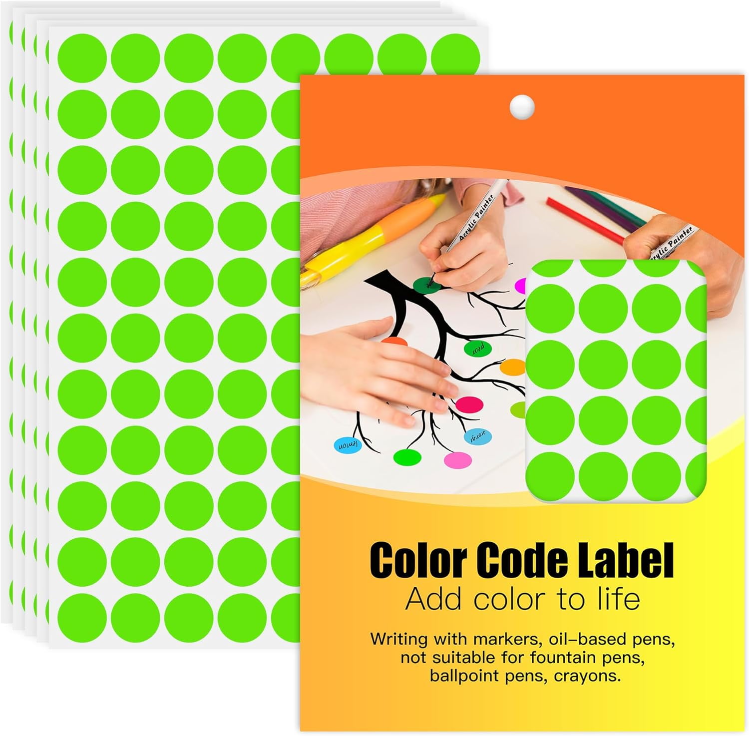 Hidove 1320PCS Color Coding Labels (15 Colors) 3/4 Inch Light Round ...