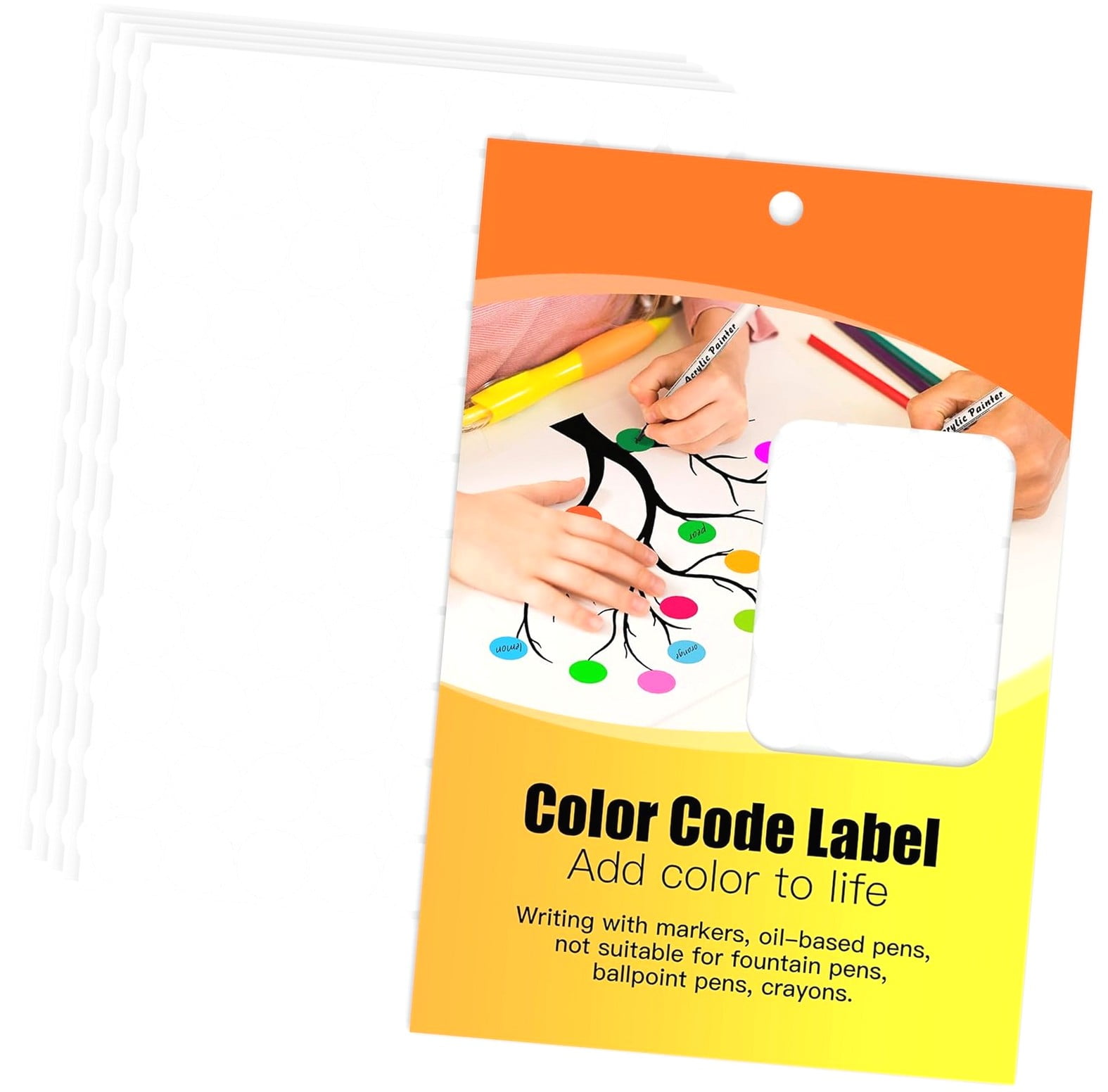 Hidove 1320PCS Color Coding Labels (15 Colors) 3/4 Inch White Round ...