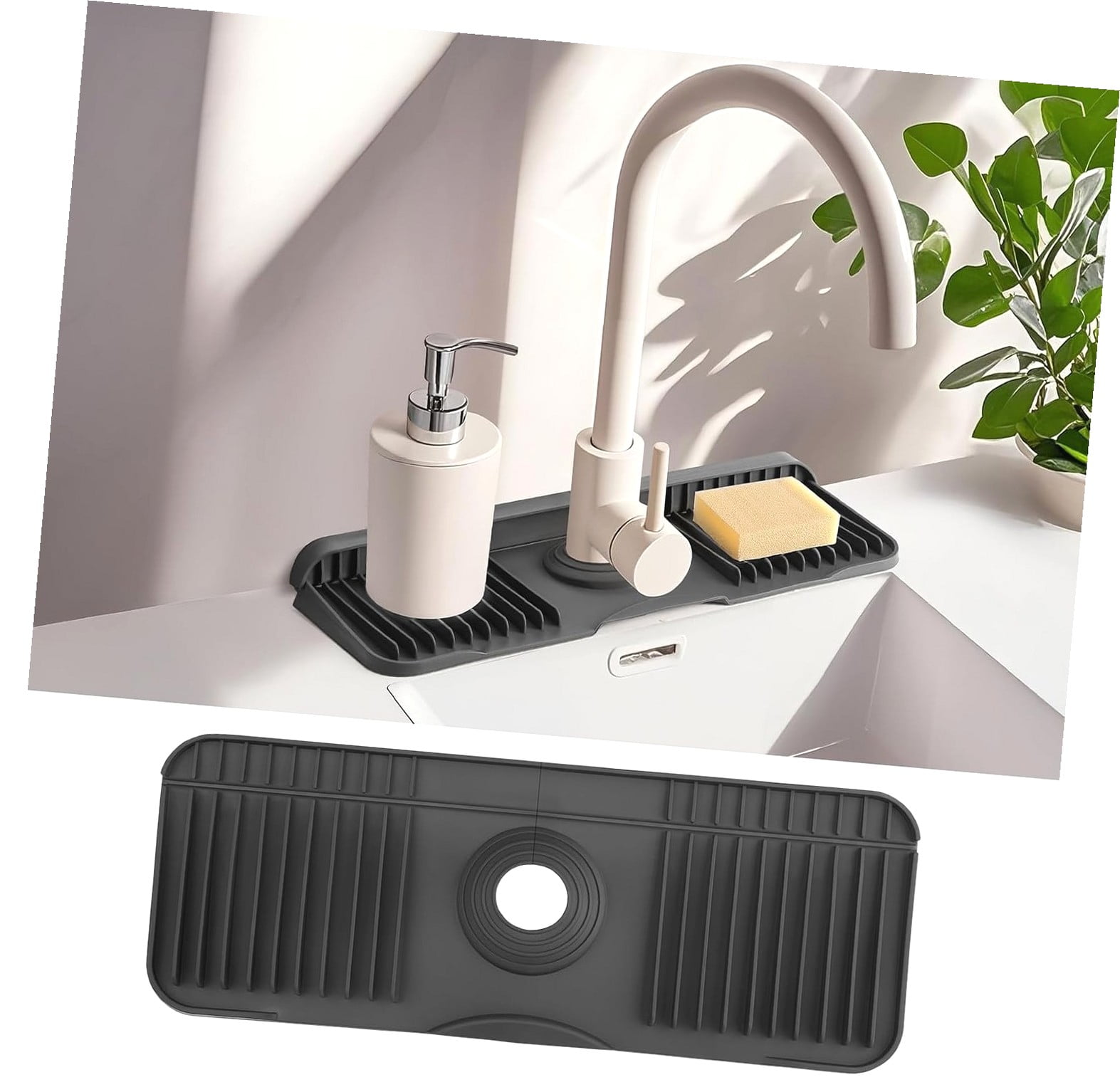 Hidove 14.5 inch Kitchen Mat, Foldable Sink Liner, Sink Water Catcher ...
