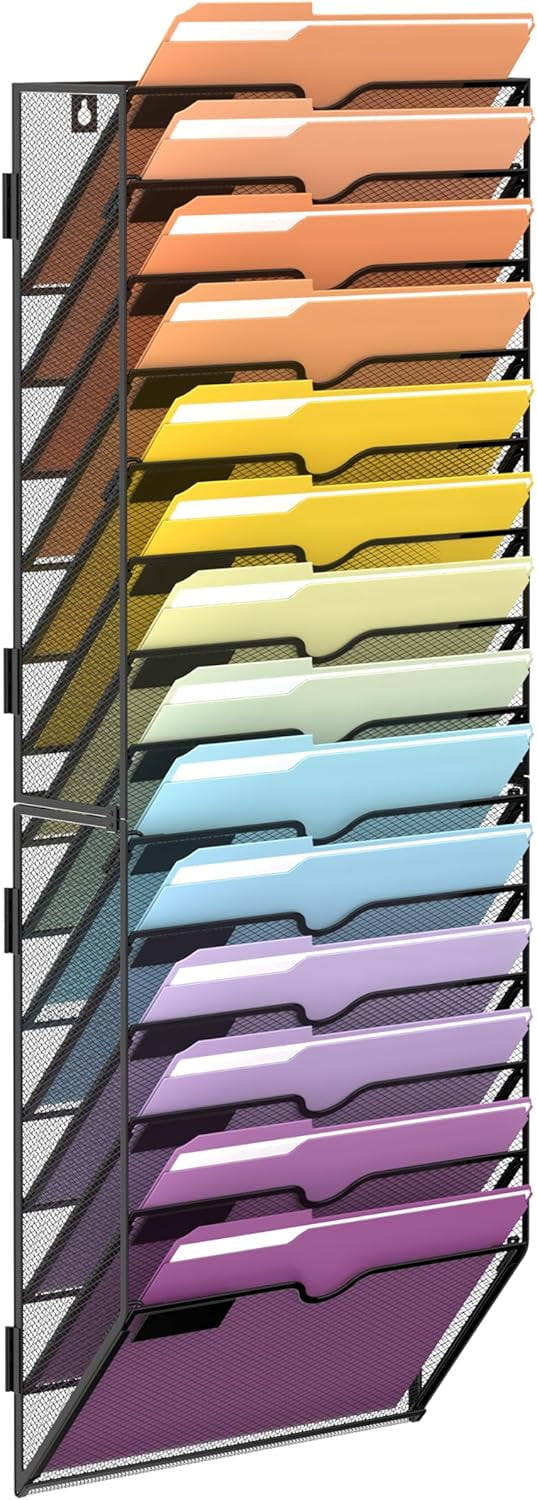 Hidove 14-Tier Hanging Wall File Holder Organizer for Papers, Folders ...
