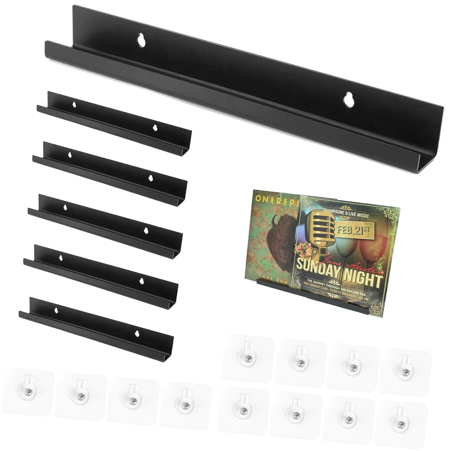Hidove 15 Inch, Acrylic Black Wall-Mounted Display Shelf for Books and ...